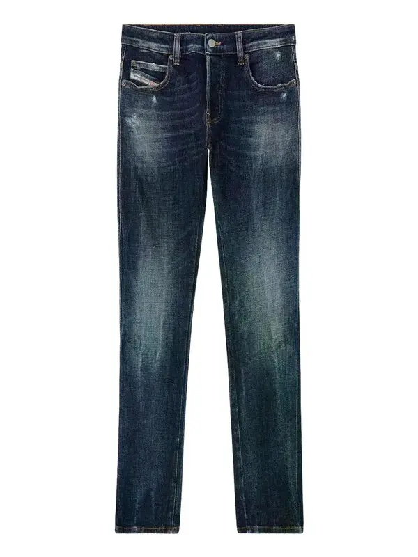 Diesel D-vyl 0adbn Slim Jeans With Button Fly - Blue