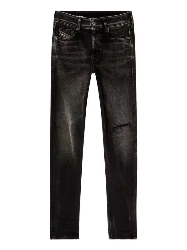 Diesel Sleenker 09n19 Ripped Jeans - Black