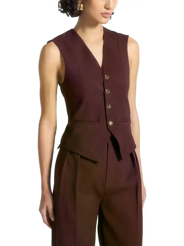 Manière De Voir Tailored Cinch Waistcoat - Red