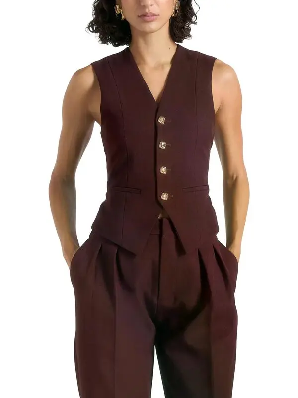 Manière De Voir Cinch Waist Waistcoat - Red