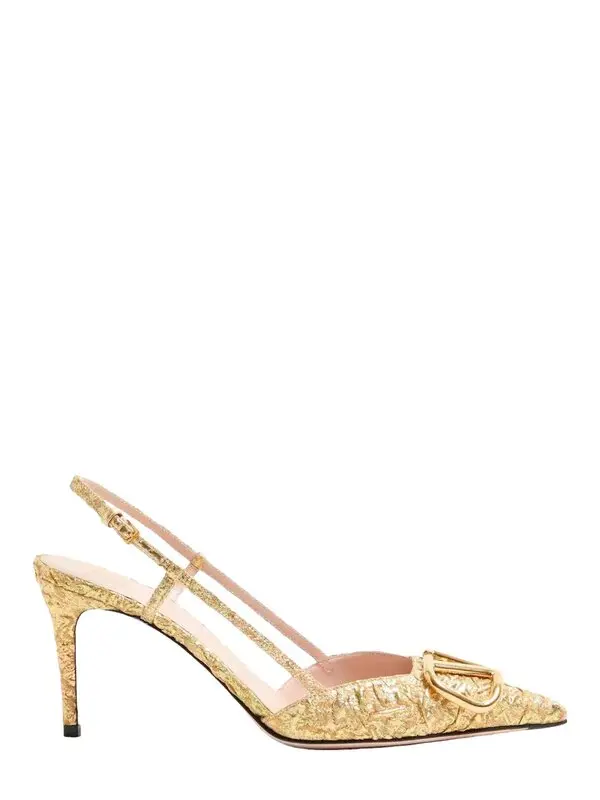 Valentino Garavani Vlogo Signature Slingback Pumps - Gold