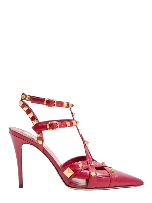 Valentino Garavani Studded Kidskin Pumps - Red