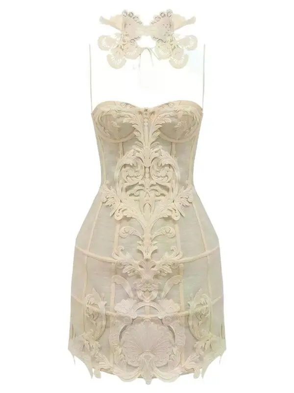 Zimmermann Rebellion Filigree Mini Dress - Neutrals