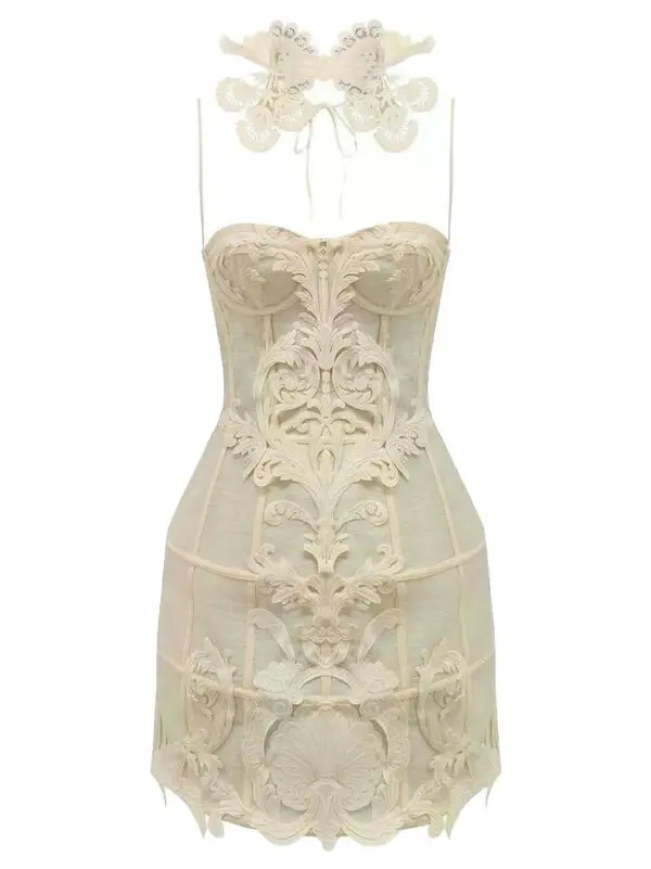 Zimmermann Rebellion Filigree Mini Dress - Neutrals