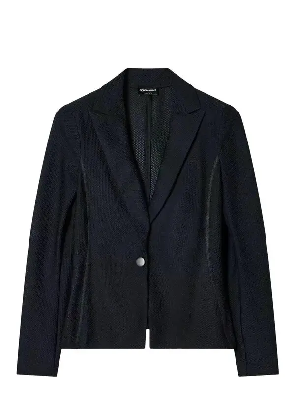 Giorgio Armani Seam-detail Single-breasted Blazer - Black