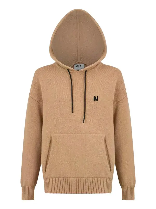 MSGM Logo-detail Hooded Sweater - Neutrals
