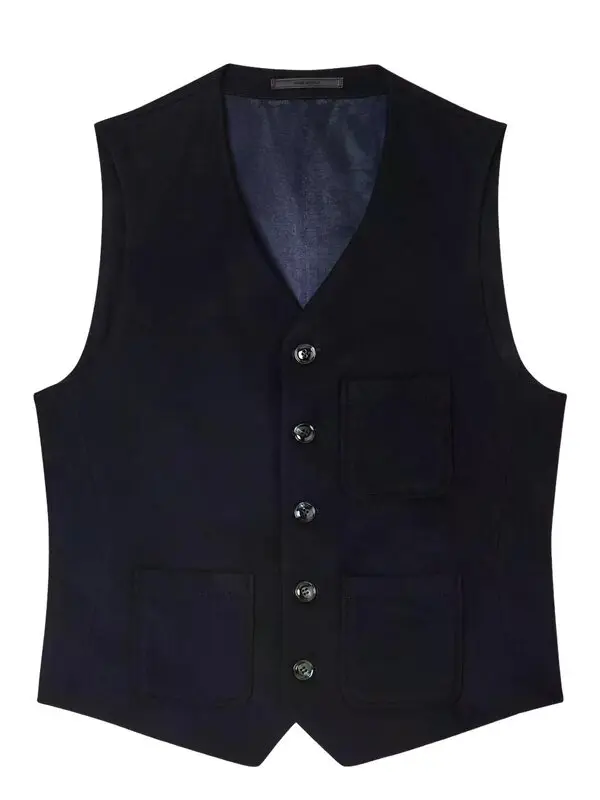 Giorgio Armani V-neck Button-up Waistcoat - Blue