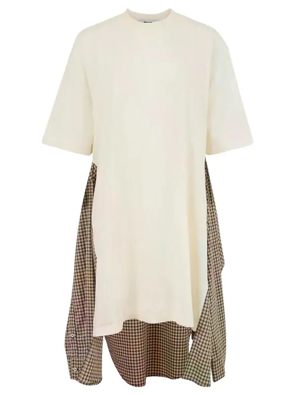 MSGM Check Pattern Midi Dress - Neutrals
