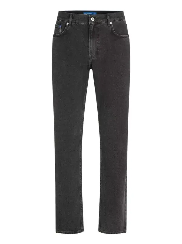 Karl Lagerfeld Cotton Straight Leg Jeans - Grey