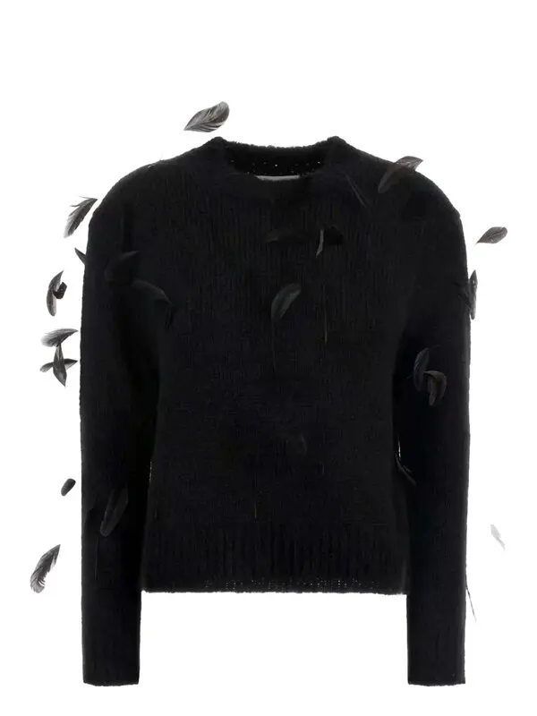 JIL SANDER Feather-detail Sweater - Black