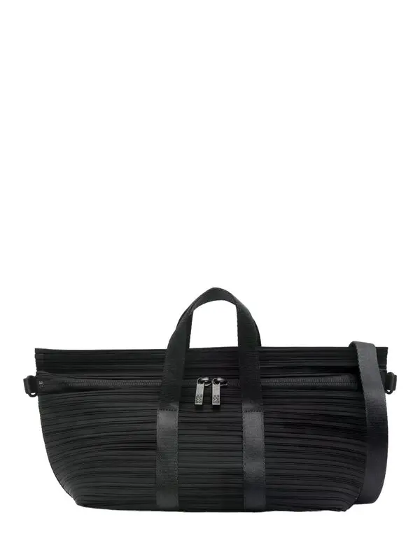 Issey Miyake Boston Pleated Satchel - Black