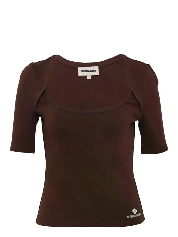 SHUSHU/TONG Raglan-sleeve T-shirt - Brown