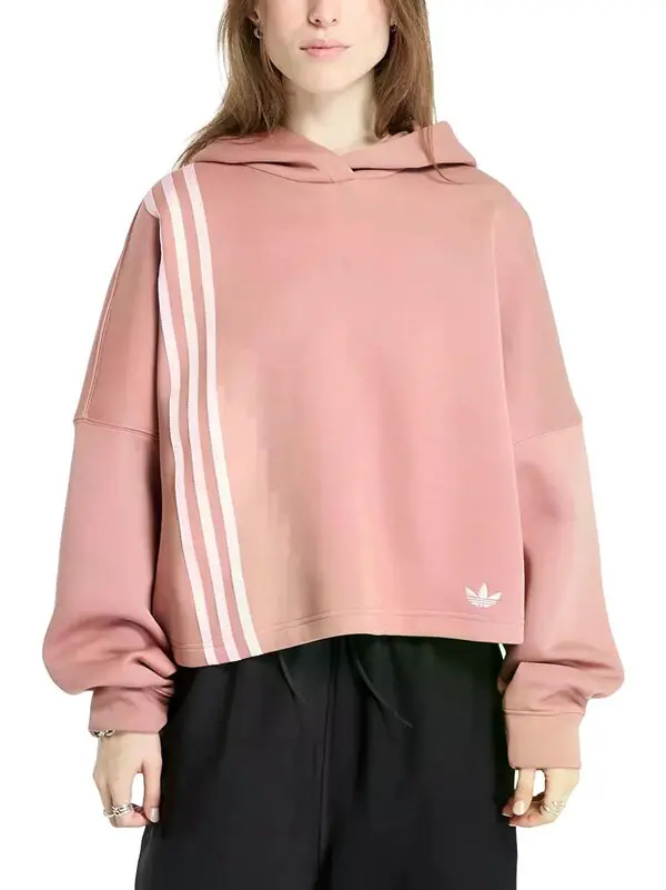 Adidas Striped Logo Hoodie - Pink