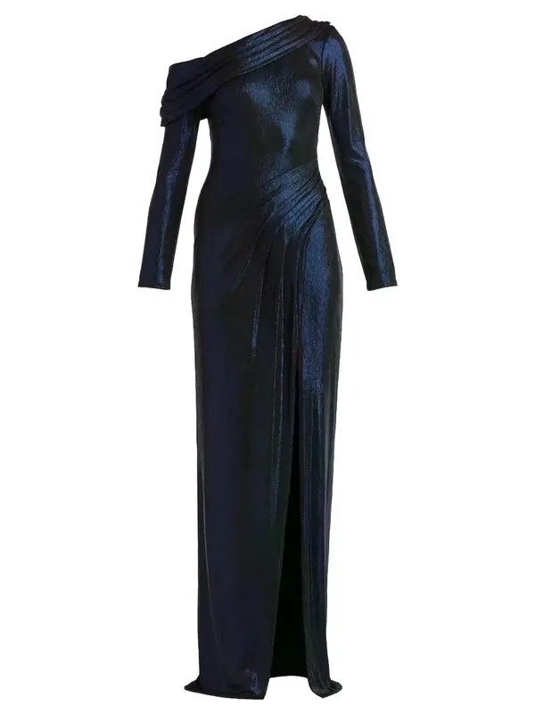 Tadashi Shoji One-shoulder Slit Maxi Dress - Blue