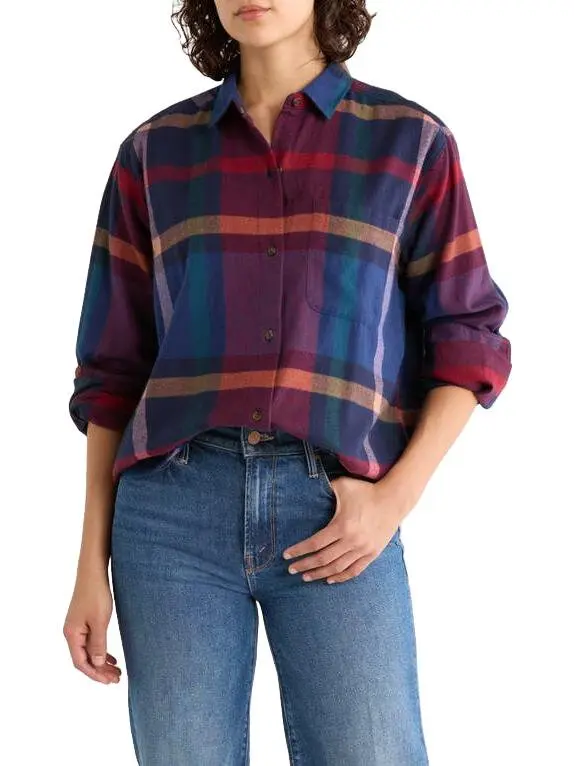 Marine Layer Jane Plaid Relaxed-fit Organic Cotton Button-up Shirt - Mccallister Plaid