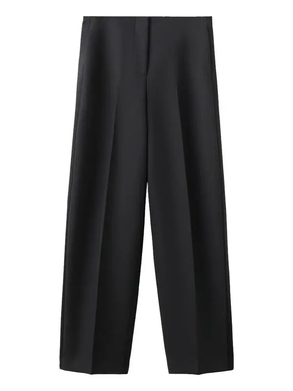 Mango X Kaia Gerber Wool Blend Dress Pants - Black