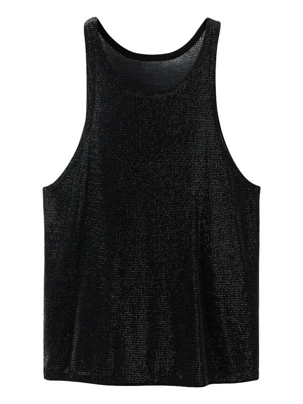 Mango X Kaia Gerber Crystal-embellished Tank - Black