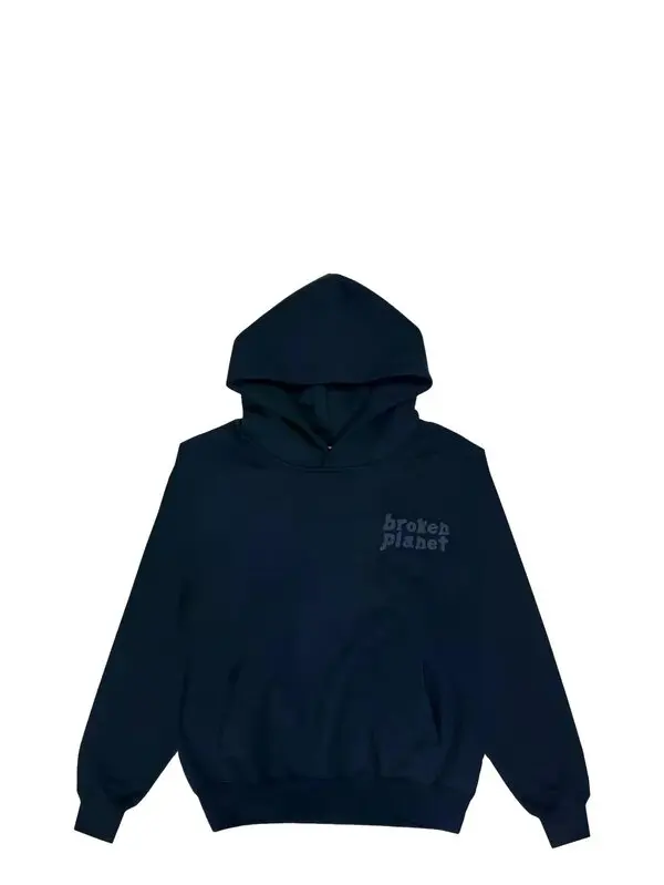BROKEN PLANET Long-sleeve Drawstring Hoodie - Blue