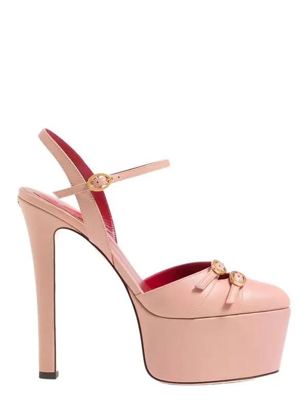 Valentino Garavani 145mm Crasher Buckle-strap Platform Pumps - Pink