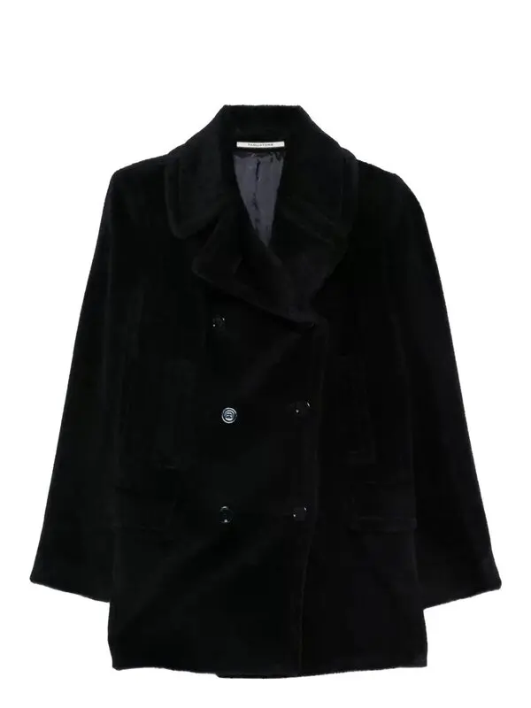Tagliatore Fabric Double-breasted Coat - Black