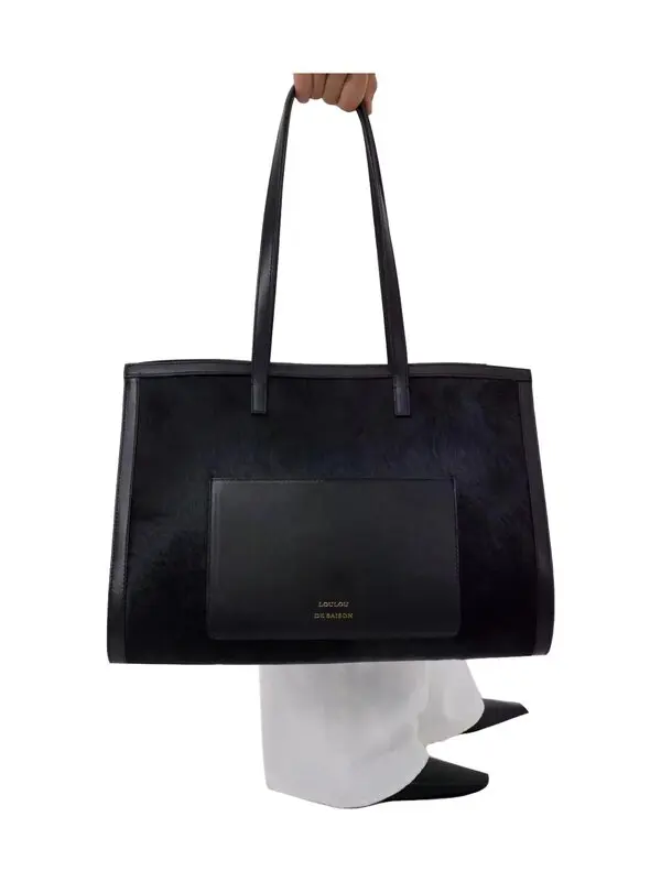 Loulou De Saison Nikos Large Pony-effect Leather Tote Bag - Black