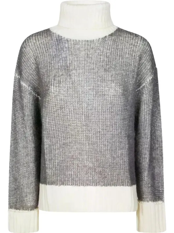 SUN 68 Two-toned Roll-neck Sweater - Grey