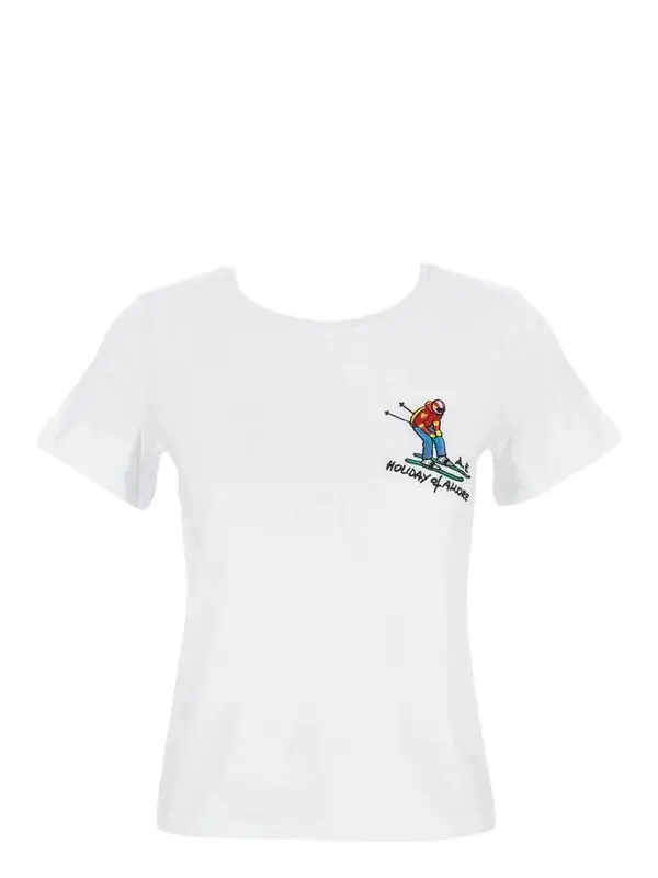 ALESSANDRO ENRIQUEZ Embroidered Crew-neck T-shirt - White