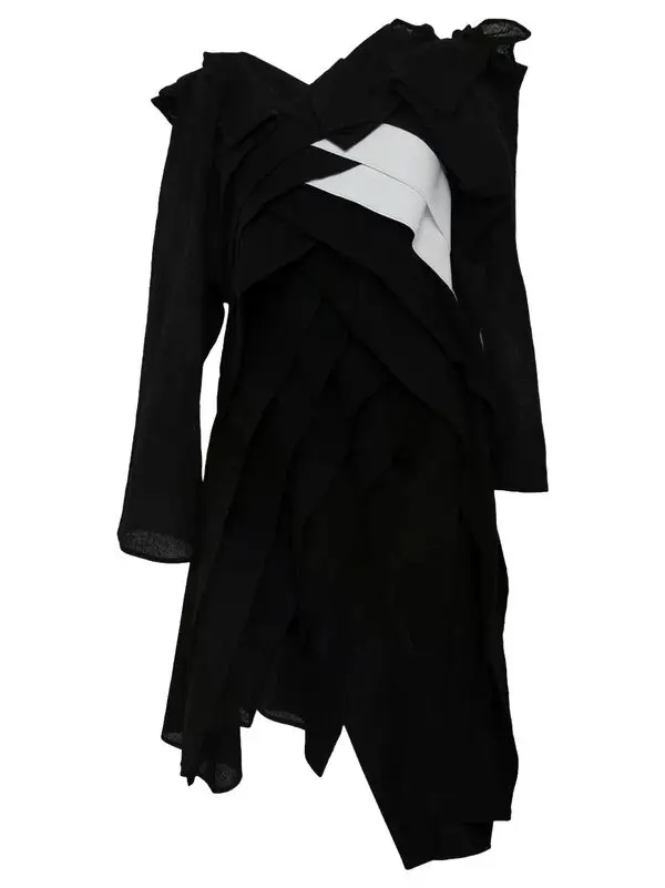 Yohji Yamamoto Pleated Midi Dress - Black