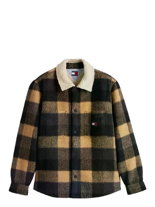 Tommy Hilfiger Check Sherpa Collar Jacket - Black
