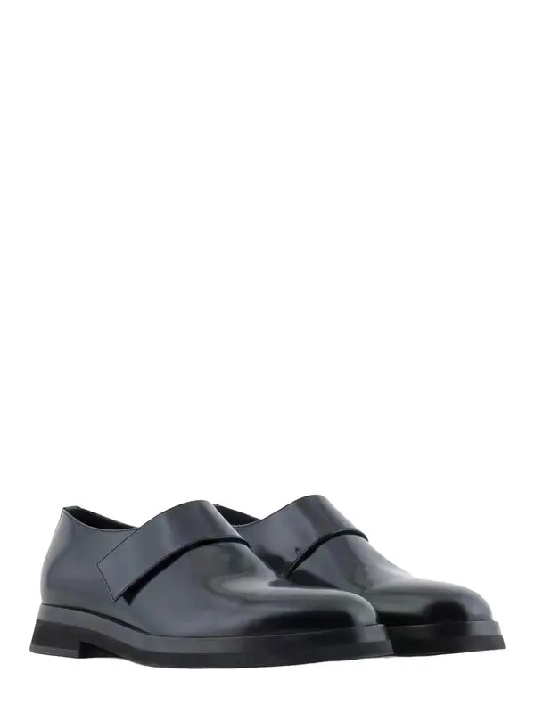Giorgio Armani Strap-detail Leather Monk Shoes - Black