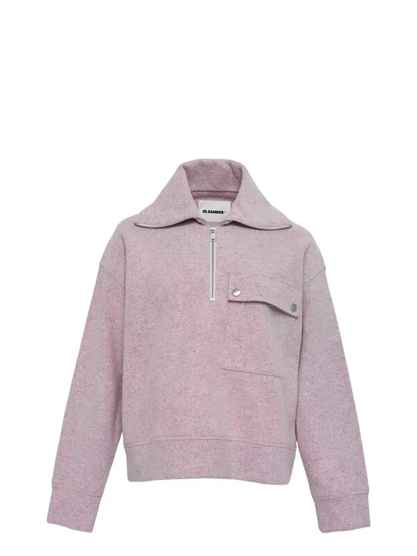 JIL SANDER Collar Pocket Sweatshirt - Pink