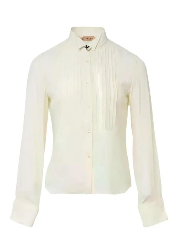 N°21 Pintucks Long-sleeve Shirt - Neutrals