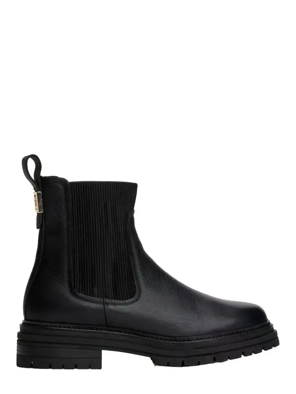 Tommy Hilfiger Leather Pull-tab Chelsea Boots - Black
