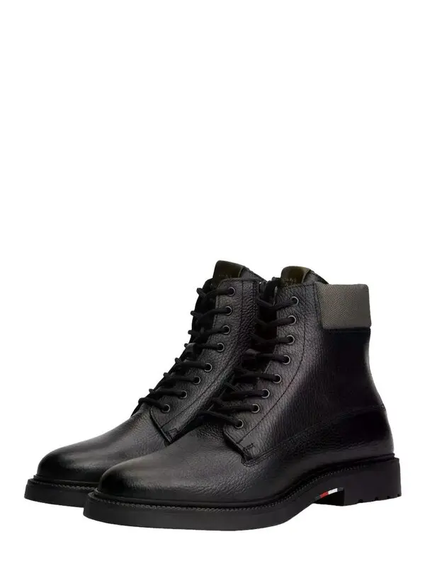 Tommy Hilfiger Lace-up Leather Boots - Black