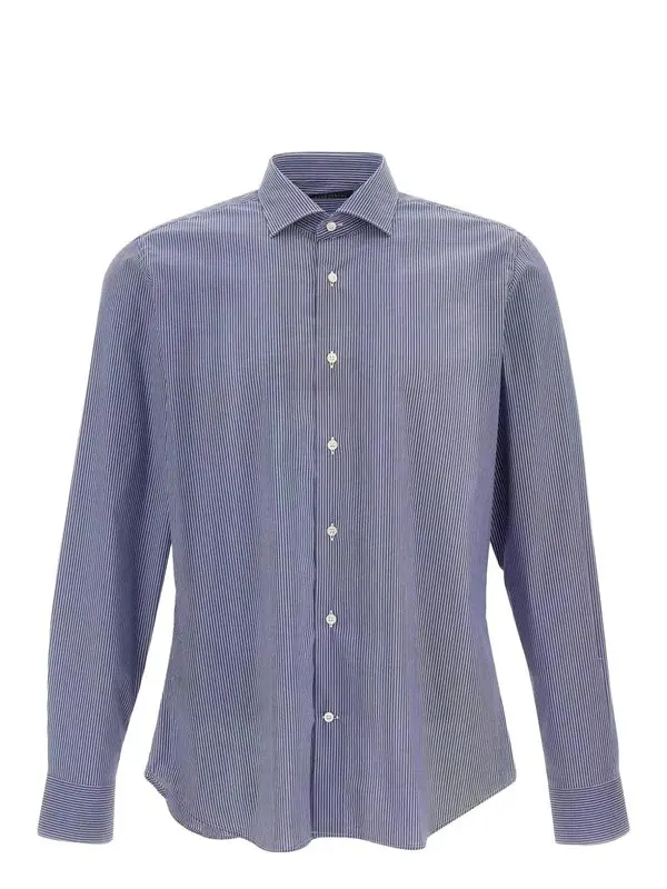 MARCHESANI Striped Buttoned Shirt - Blue