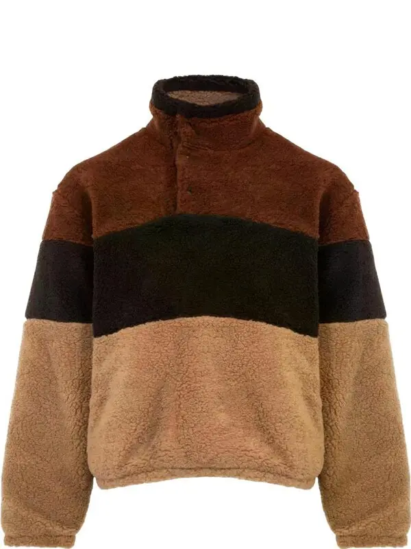 LE PERE Sherpa Teddy Sweatshirt - Brown