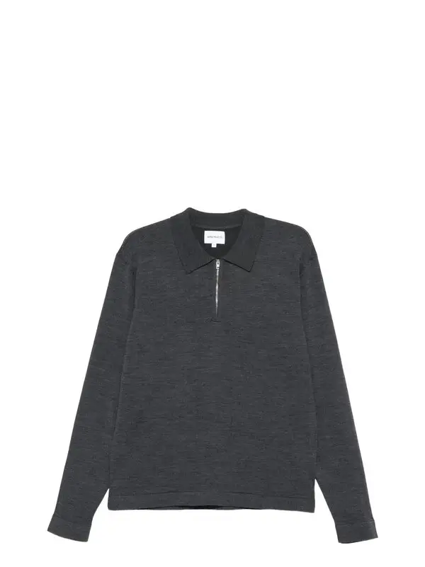 Norse Projects Zip-neck Polo Shirt - Grey