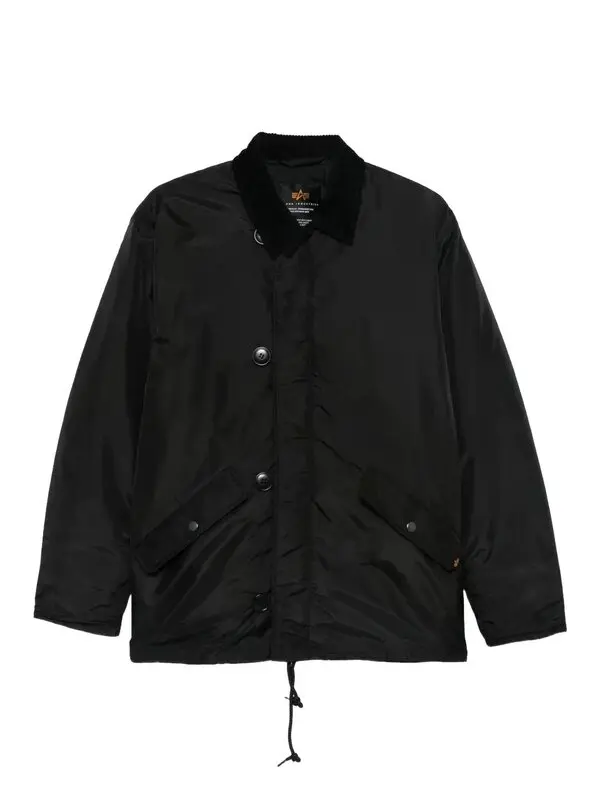 Alpha Industries Ecw 1978 Corduroy-collar Impermeable Jacket - Black