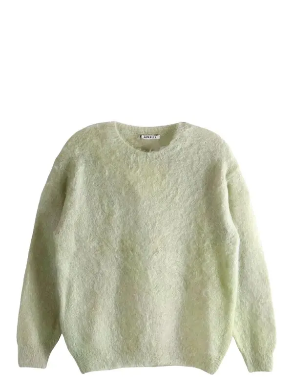 Auralee Textured Knitted Sweater - Green