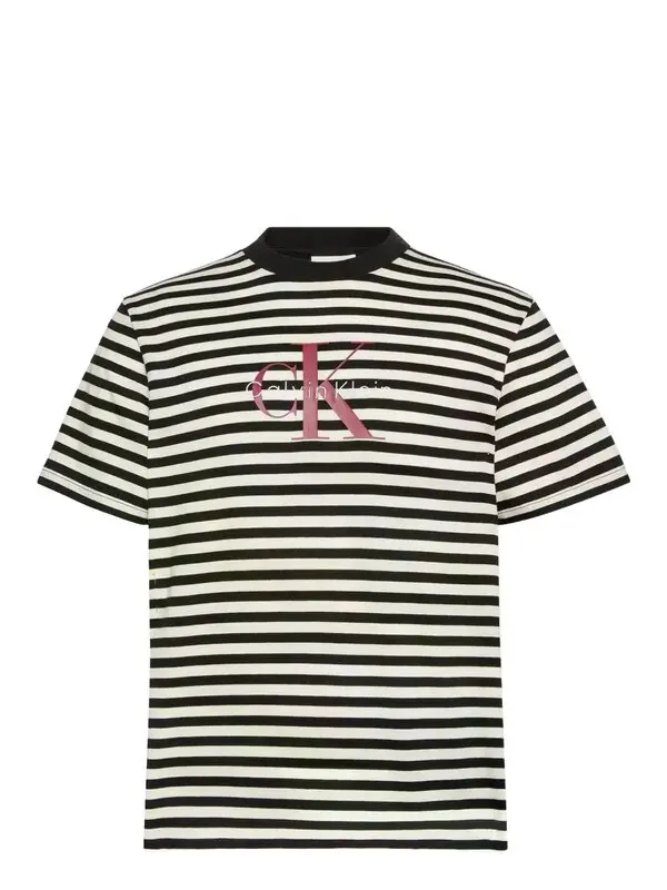 Calvin Klein Striped Logo T-shirt - White