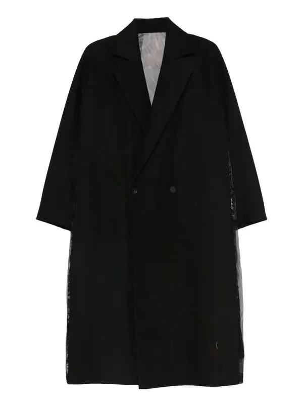 QUETSCHE Double-breasted Coat - Black