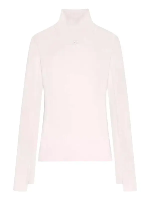 COURREGES Mock-neck Interlock Knit Sweater - Pink