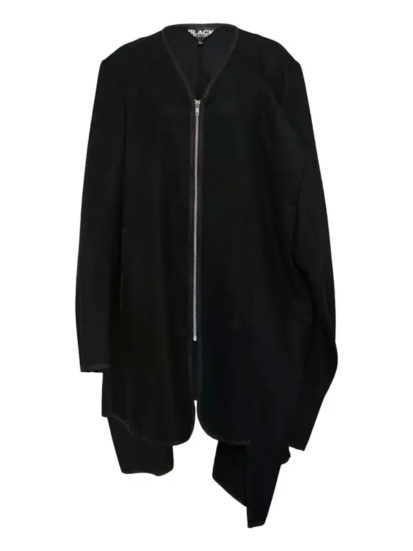 BLACK COMME DES GARÇONS Zip-up Wool Cape - Black