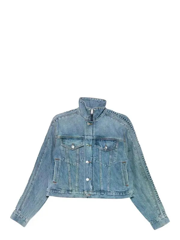 Alexander Wang Logo-embossed Denim Jacket - Blue