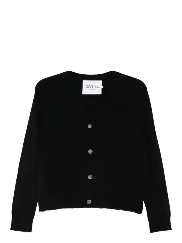 GOTHA Button-fastening Cardigan - Black