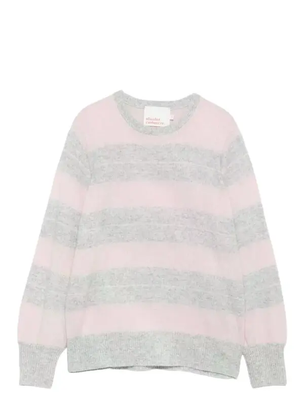 ABSOLUT CASHMERE Roberta Striped Sweater - Grey