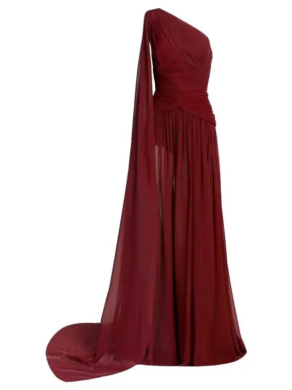 Elie Saab One-shoulder Maxi Dress - Red