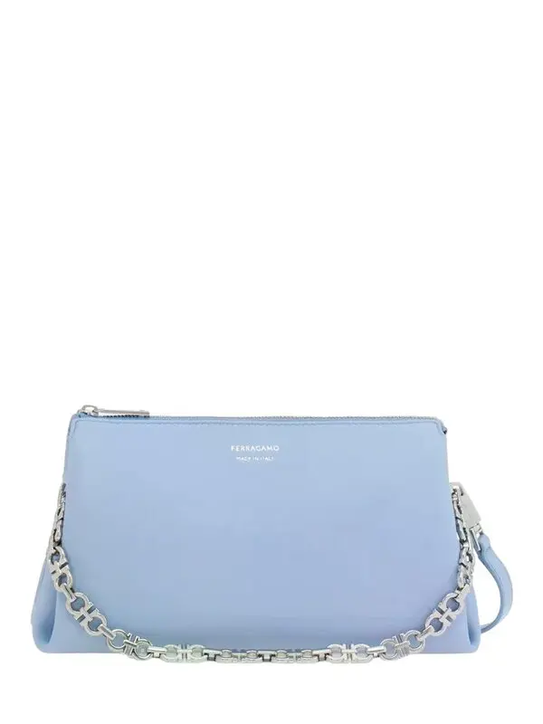 FERRAGAMO Logo-detail Chain-strap Clutch Bag - Blue