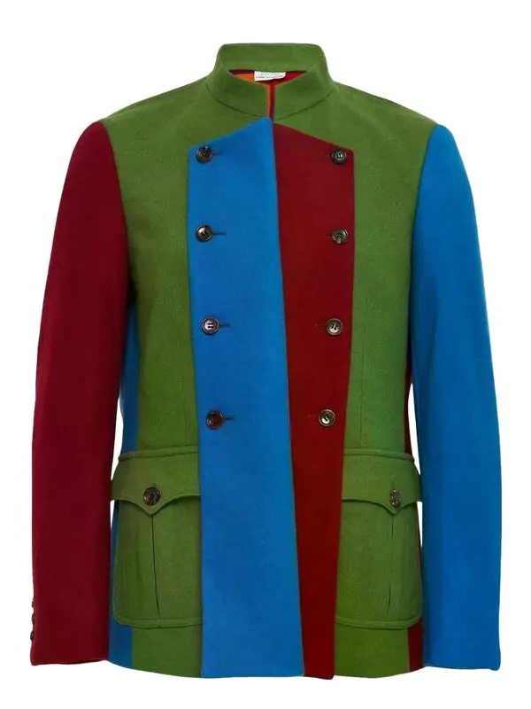 Comme Des Garçons Colourblock Jacket - Green