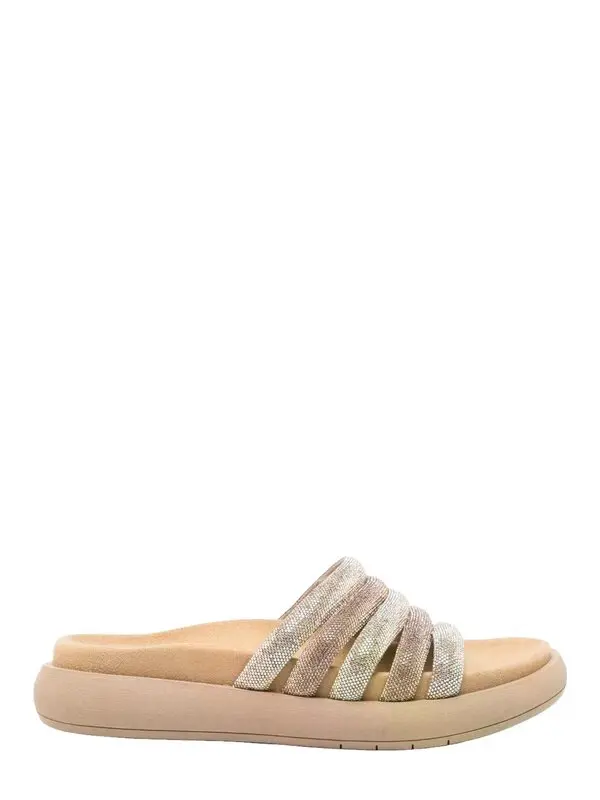 Gabor Multi-strap Platform Slides - Gold